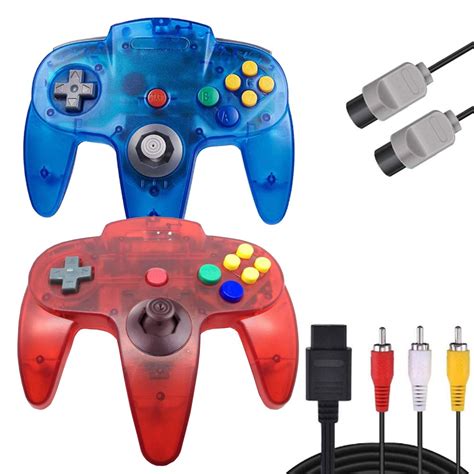 Buy N64 Controller Pgyfdal 2 Pack Classic Wired N64 Gamepad Upgraded Joystick With 1 Root 5 9ft
