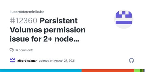 Persistent Volumes Permission Issue For 2 Node Clutsters · Issue 12360 · Kubernetesminikube