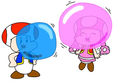 Toad And Toadette Bubble Gum Love By Laddlover101 On Deviantart