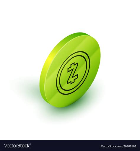 Isometric Line Cryptocurrency Coin Zcash Zec Icon Vector Image