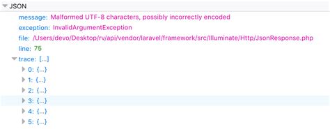 laravel solution malformed utf 8 characters possibly incorrectly