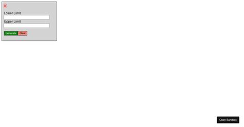 Generate Numbers Codesandbox