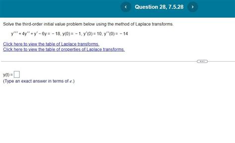 Solved Solve The Third Order Initial Value Problem Below