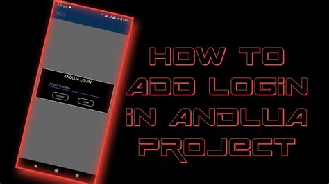 How To Add Login In Andlua Project Andlua Injector Youtube