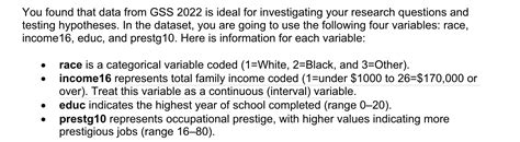 solved you found that data from gss 2022 ﻿is ideal for