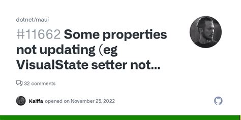 Some Properties Not Updating Eg Visualstate Setter Not Working For