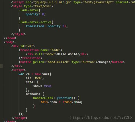 Vue中css过渡动画原理v Show加渐隐渐显 Csdn博客