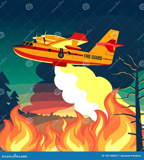 Wildfire Firefighter Plane Or Fire Aircraft Jet Extinguish Fire Poster