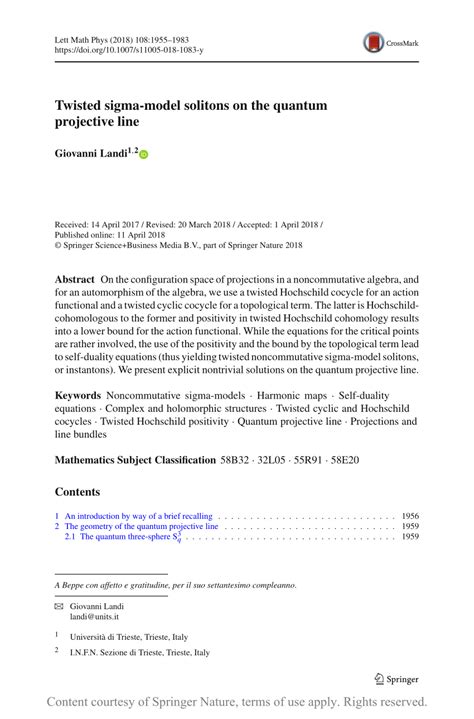 Twisted Sigma Model Solitons On The Quantum Projective Line