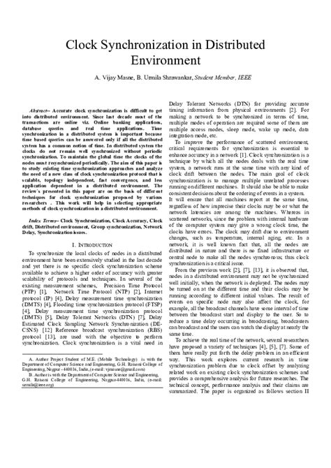 pdf clock synchronization in distributed environment