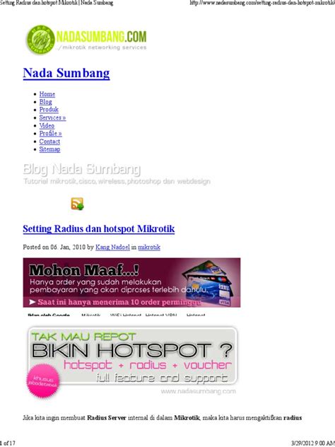PDF Setting Radius Dan Hotspot Mikrotik DOKUMEN TIPS
