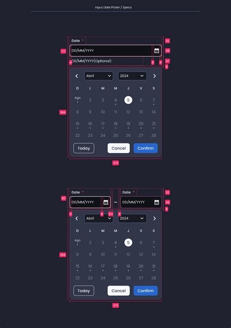 Descripción general Input Date Picker Made with Supernova