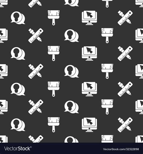 Set Computer Monitor And Cursor Crossed Ruler Vector Image