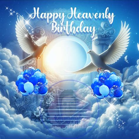 Blue Heavenly Birthday 3 Memorial Png Heavenly Birthday Images