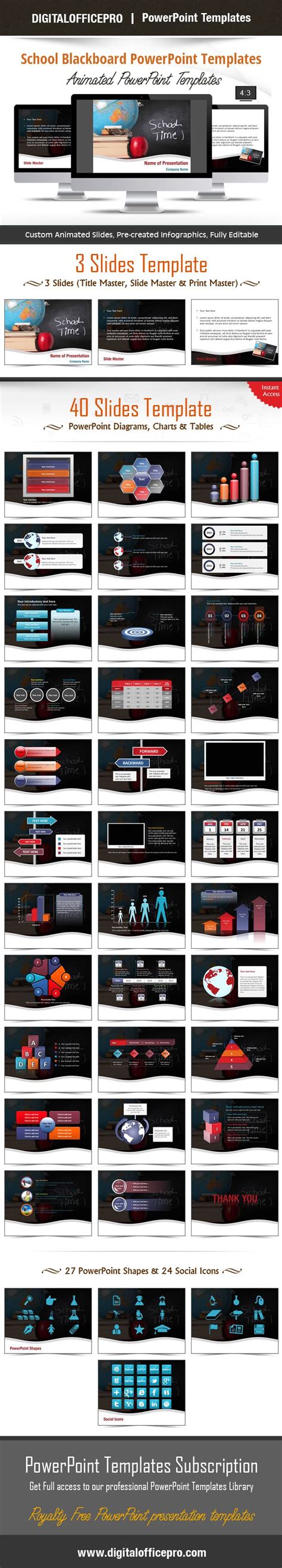 School Blackboard Powerpoint Template Backgrounds Business Powerpoint Templates Powerpoint