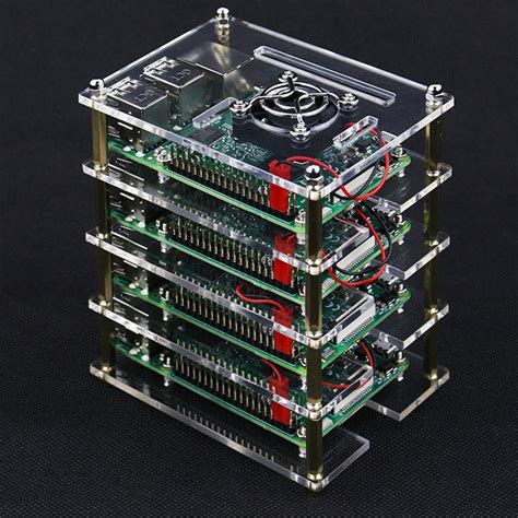 4 Layer Raspberry Pi Acrylic Casing With Cooling Fans Makersupplies