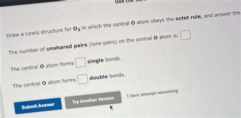 Solved Draw A Lewis Structure For O In Which The Central O Chegg Com