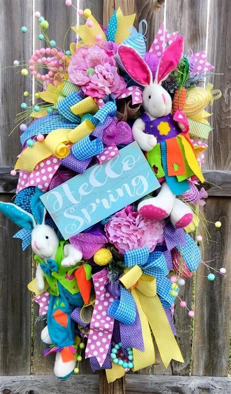 PRECIOSA DECORACIÓN PARA PUERTAS CON CORONAS DE PASCUA QUE ENAMORAN Manualidades eli