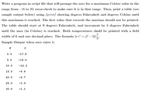 Solved Write A Program In Script File That Will Prompt The