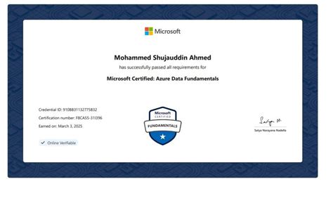 Accenture Upskilling Azure Microsoft Certification Shujauddin Ahmed Mohammed