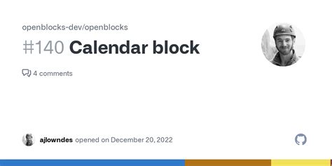Calendar Block · Issue 140 · Openblocks Devopenblocks · Github