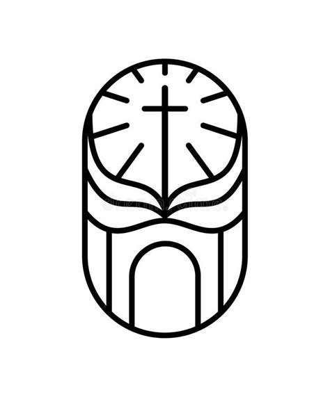 Religion Line Cross And Open Book Bible In Church Vector Logo Icon Illustration Isolated Stock