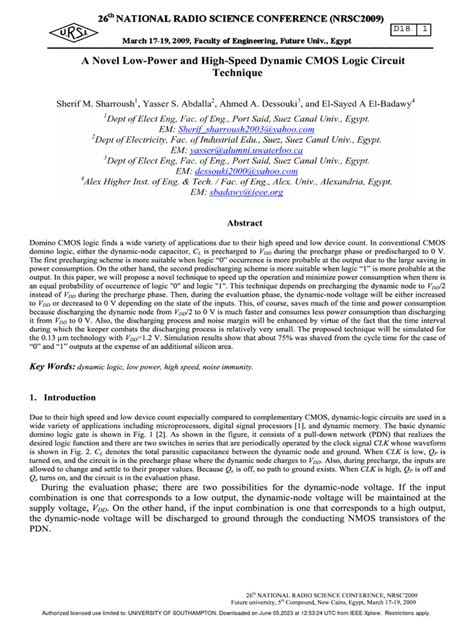 A Novel Low Power And High Speed Dynamic Cmos Logic Circuit Technique
