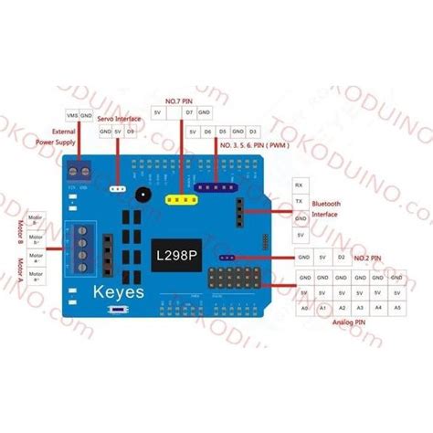 jual arduino motor shield l298p l298 2a hbridge dual dc motor driver