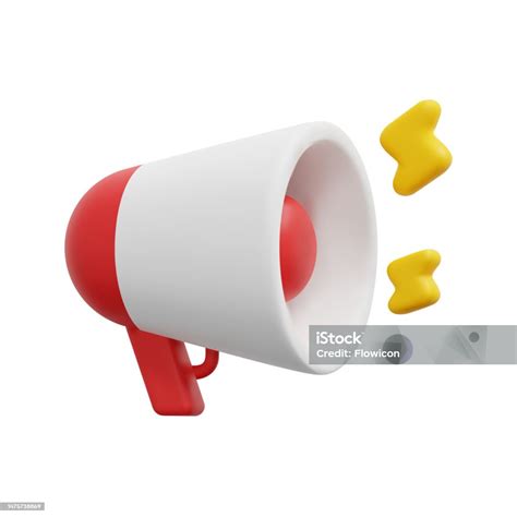 3d 메가폰 스피커 아이콘 벡터입니다 흰색 배경에 격리 3d 온라인 마케팅 및 소셜 미디어 개념 만화 최소한의 스타일 3d 확성기 불혼 아이콘 벡터 렌더링 그림 3차원