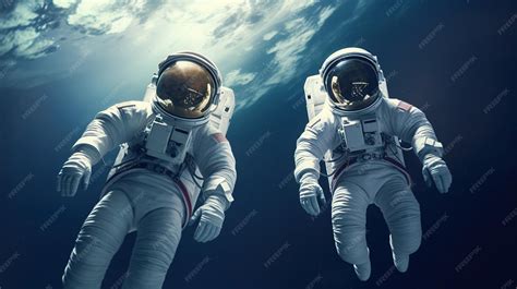 Astronauts Floating In Space