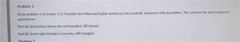 Solved From Problem 1 Of Section 13 Translate The