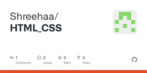 GitHub Shreehaa HTML CSS