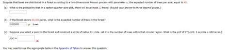 solved suppose that trees are distributed in a forest