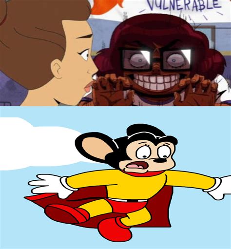 Mighty Mouse Is Scared Of Scary Velma By Maxiethefox2005 Deviantart Stuff Fan Art Fun Wiki