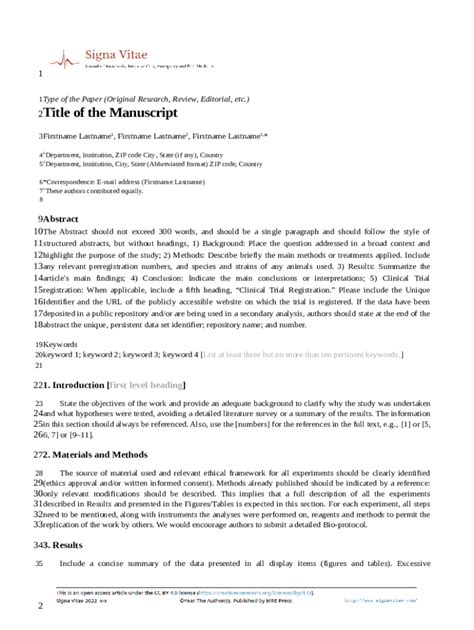 Manuscript Template Doc Template PdfFiller