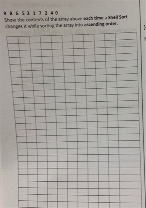 Solved S Show The Contents Of The Array Above Each Chegg