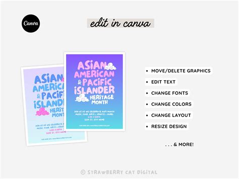 Editable Aapi Heritage Month Poster Template Aanhpi Flyer Template