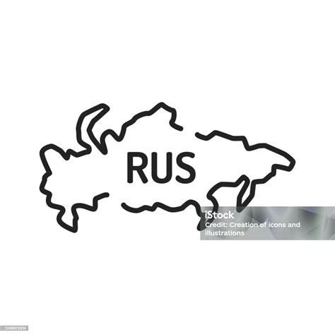 러시아지도 검은 선 아이콘입니다 국가의 국경입니다 웹 페이지 모바일 앱 프로모션에 대한 픽토그램 Ui Ux Gui 디자인 요소입니다 편집 가능한 스트로크입니다 0명에 대한