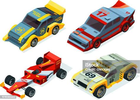경주 차 세트입니다 3 차원 레이싱 자동차입니다 아이소메트릭 스포츠 사진 경주용 자동차 자동차에 대한 스톡 벡터 아트 및 기타 이미지 경주용 자동차 자동차 차 등측