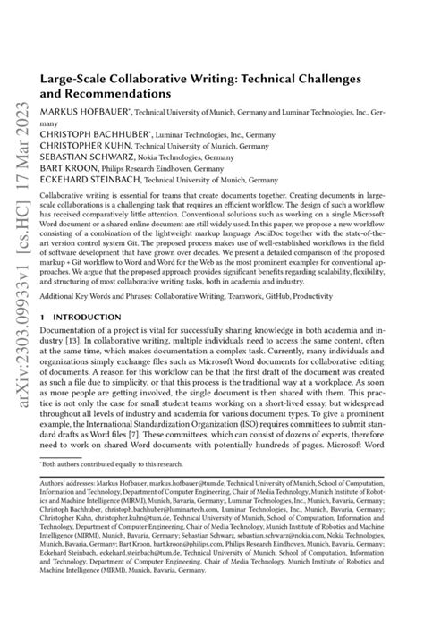 Large Scale Collaborative Writing Technical Challenges And