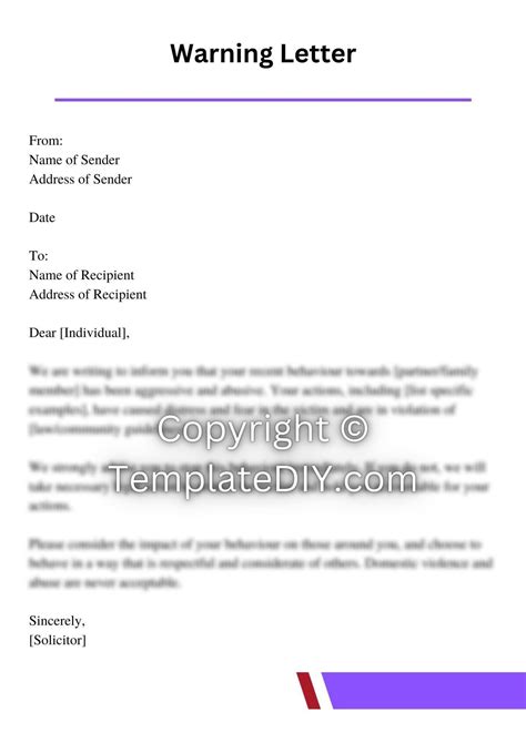 Warning Letter For Aggressive Behavior Sample With Examples Aggressive Behavior Lettering