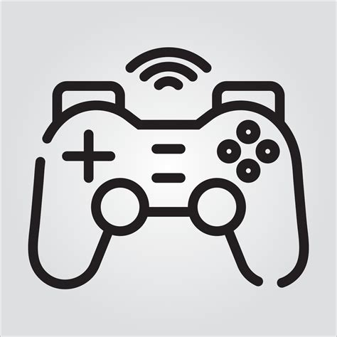 Isolated Game Controller Computer Component Outline Eps 10 Graphic