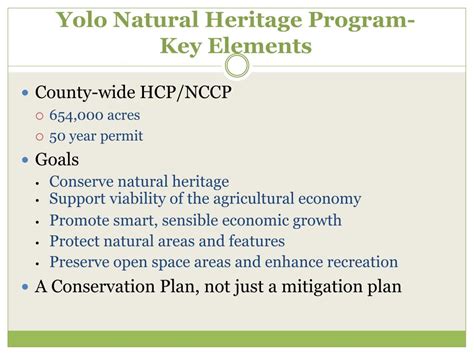 Ppt Conservation Strategies For Agricultural Landscapes The Yolo Natural Heritage Program