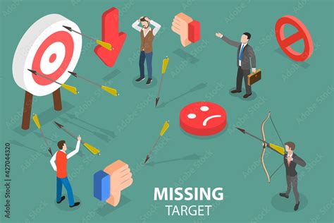 D Isometric Flat Vector Conceptual Illustration Of Missing Target Stock Vector Adobe Stock