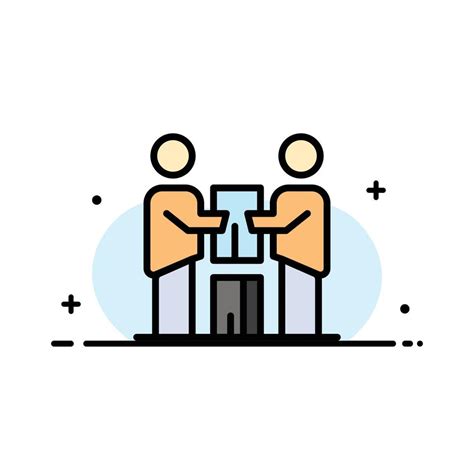 Business Cooperation Partners Partnership Team Business Flat Line Filled Icon Vector Banner
