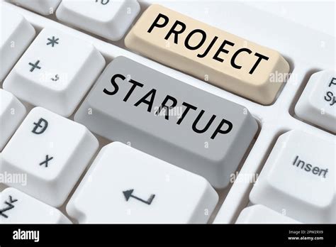 Conceptual Caption Project Startup Word Written On The Initial Opportunity Of A Young Company