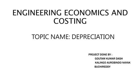 Economics Deprection And Methods Of Deprecition Pptx