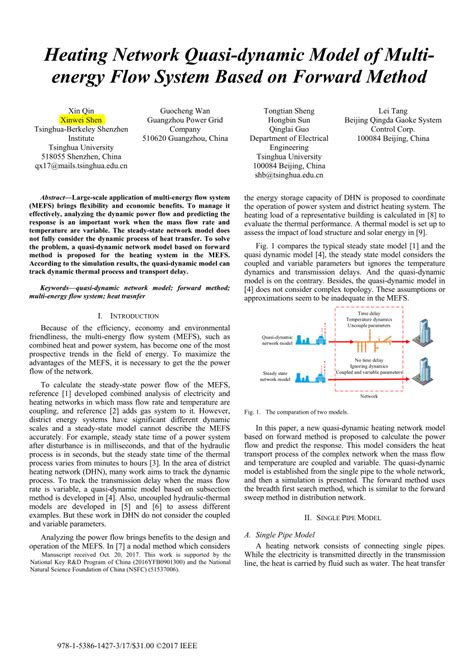 Pdf Heating Network Quasi Dynamic Model Of Multi Energy Flow System