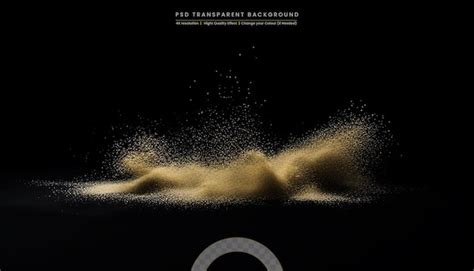 Premium Psd Sand Explosion On Black Background Throwing Freeze Stop Motion Object Design