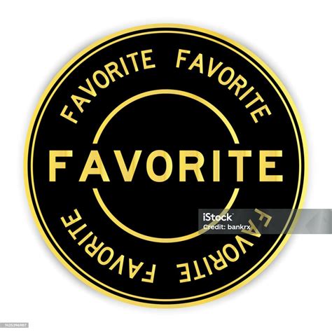 검은 색과 금색 둥근 라벨 스티커와 흰색 배경에 좋아하는 단어 개념에 대한 스톡 벡터 아트 및 기타 이미지 개념 고름 기민 Istock